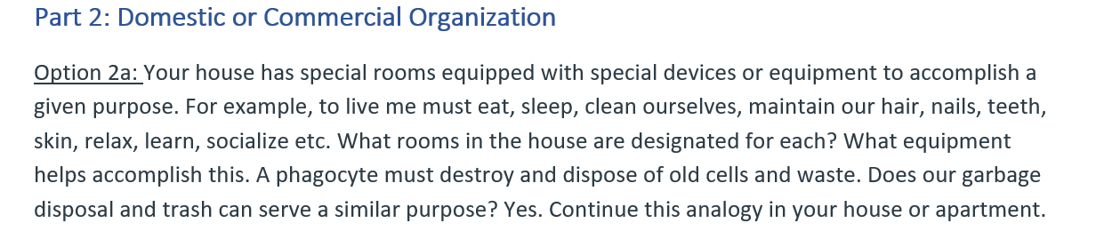 Solved Part 2: Domestic or Commercial Organization Option | Chegg.com