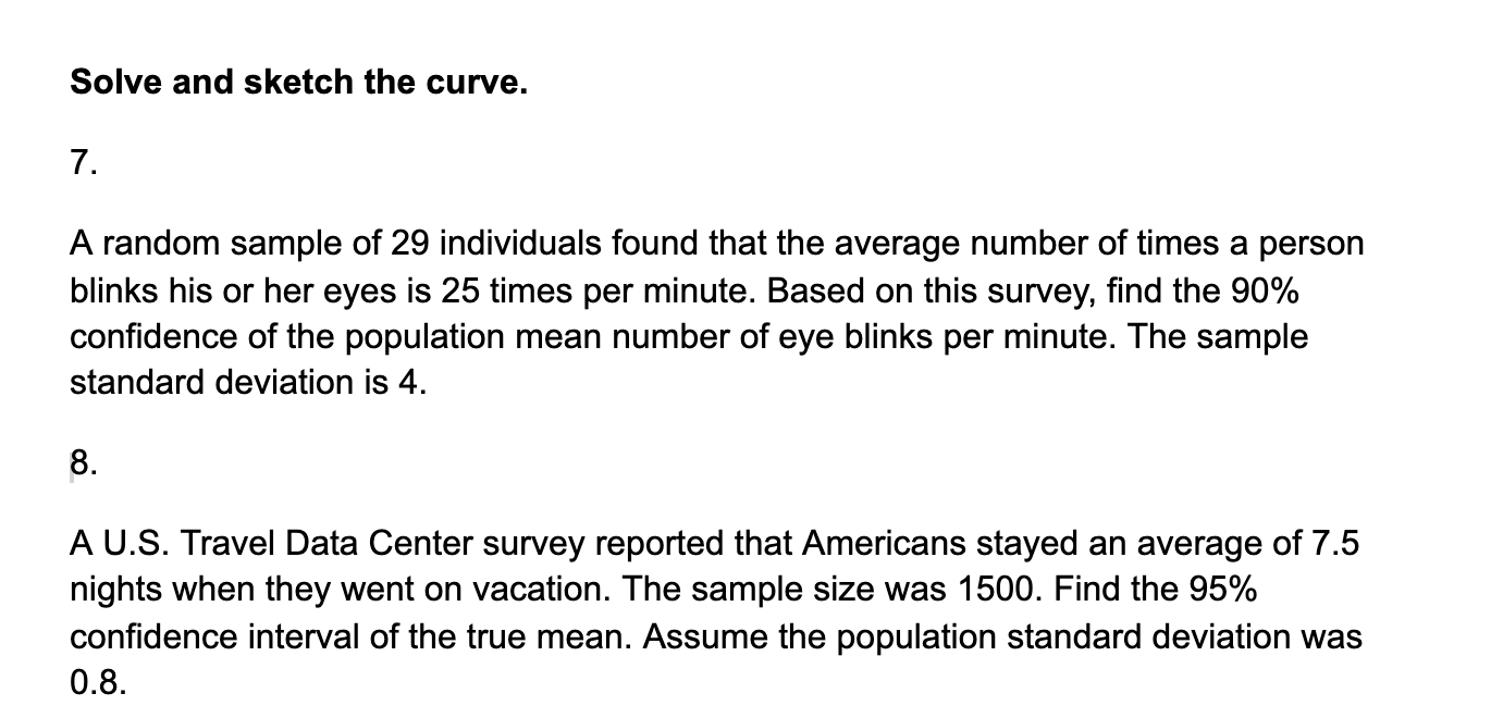 Solved Solve and sketch the curve. 7. A random sample of 29 | Chegg.com