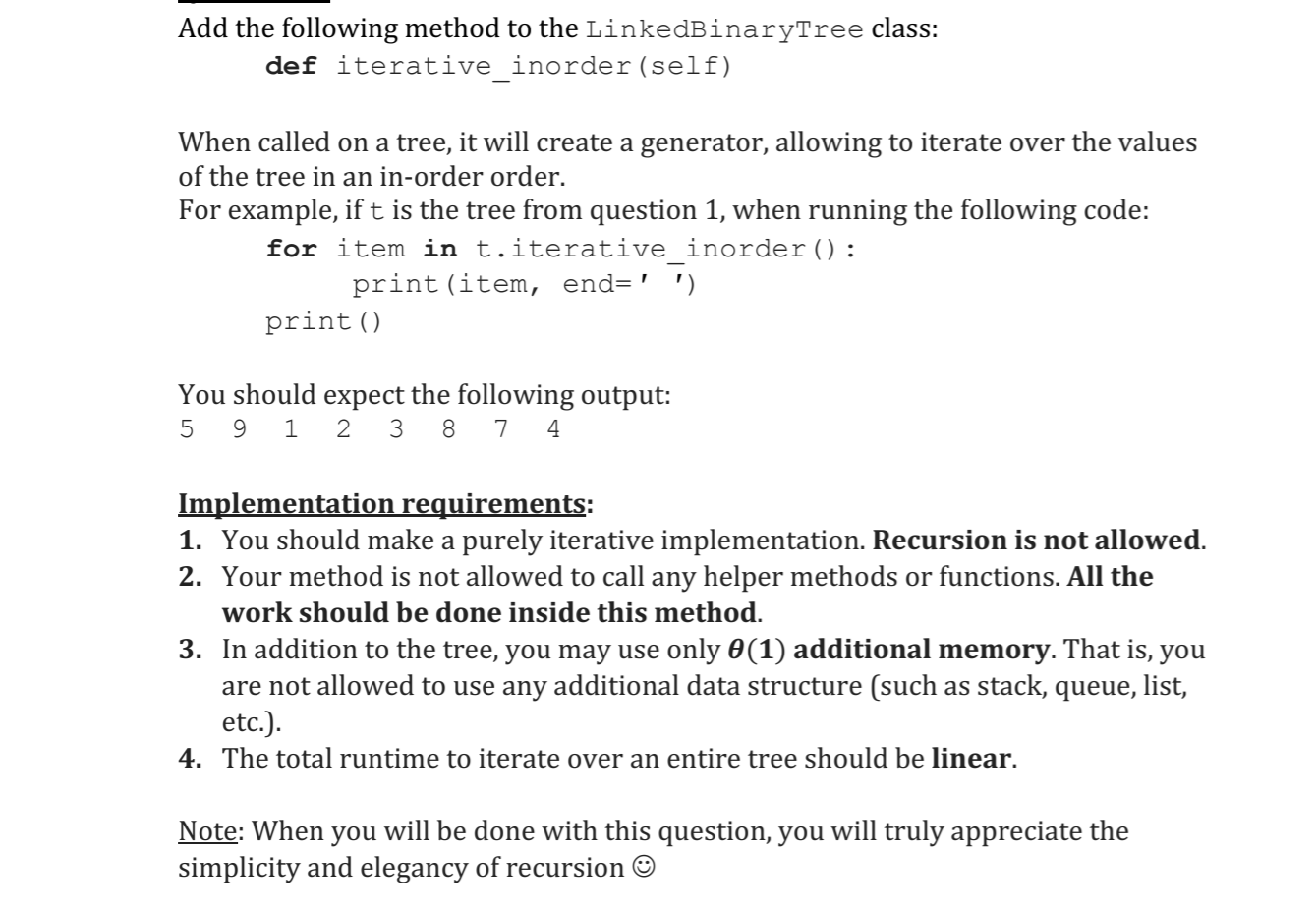Add the following method to the LinkedBinaryTree | Chegg.com
