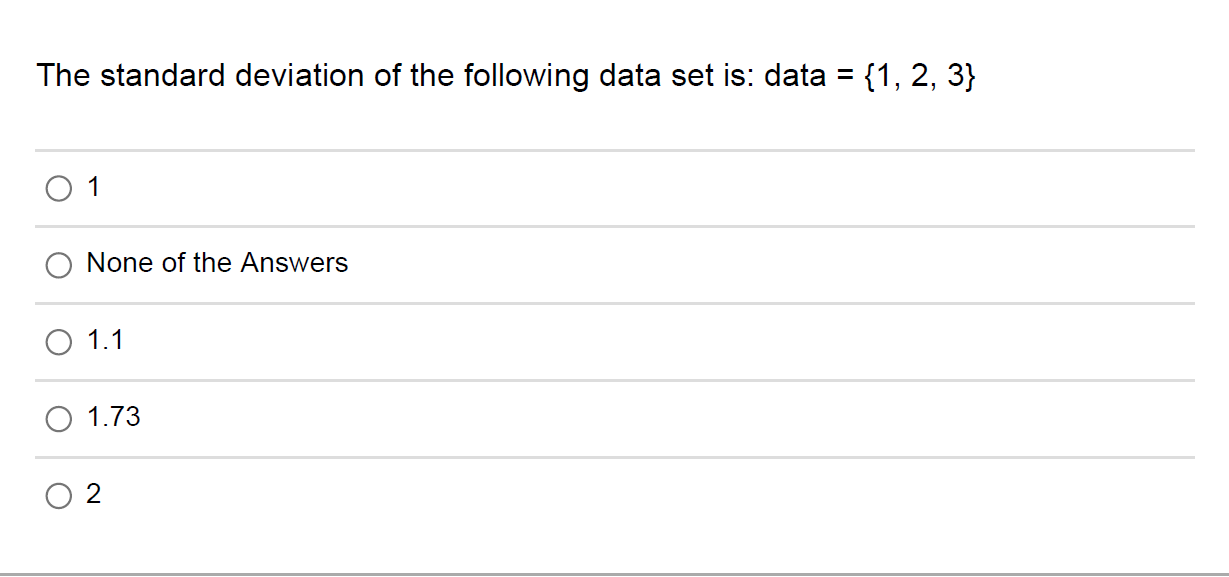 Solved The mean and standard deviation for a given data set | Chegg.com