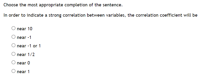 Solved Choose the most appropriate completion of the | Chegg.com