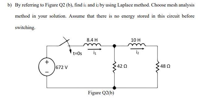 Solved b) By referring to Figure Q2 (b), find i and iz by | Chegg.com