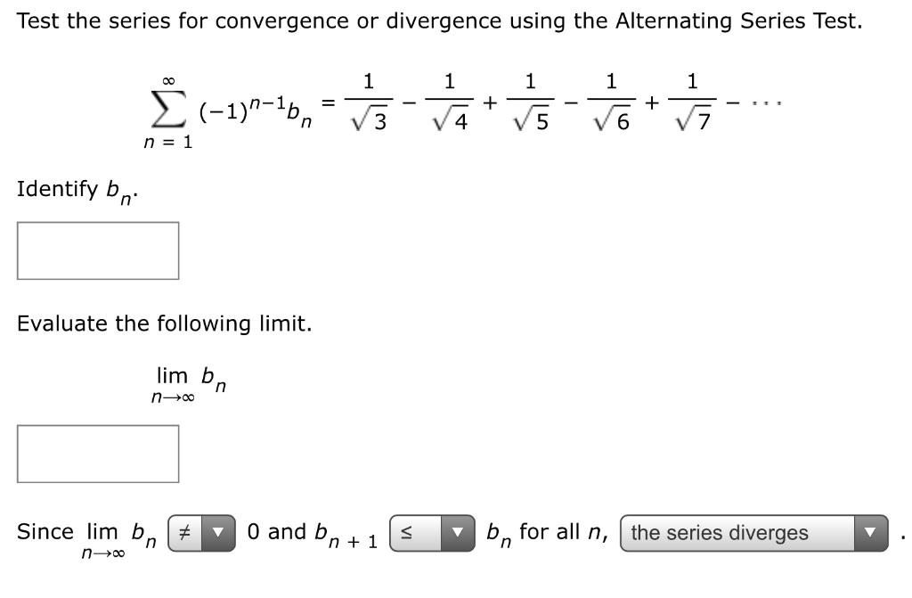 Solved Test the series for convergence or divergence using | Chegg.com