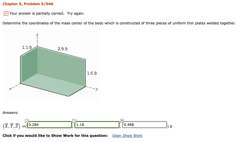 Solved Chapter 5, Problem 5/046 Your answer is partially | Chegg.com