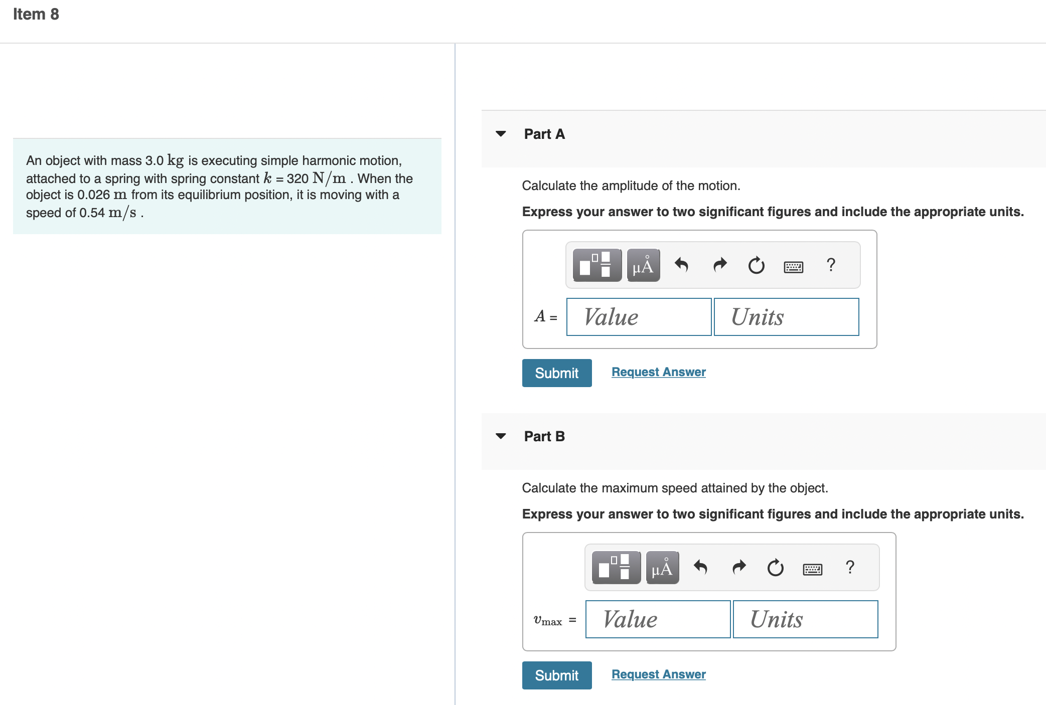 Solved An object with mass 3.0 kg is executing simple | Chegg.com