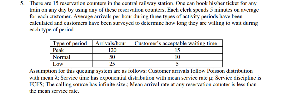 Solved c) Management decides to modify reservation counters | Chegg.com