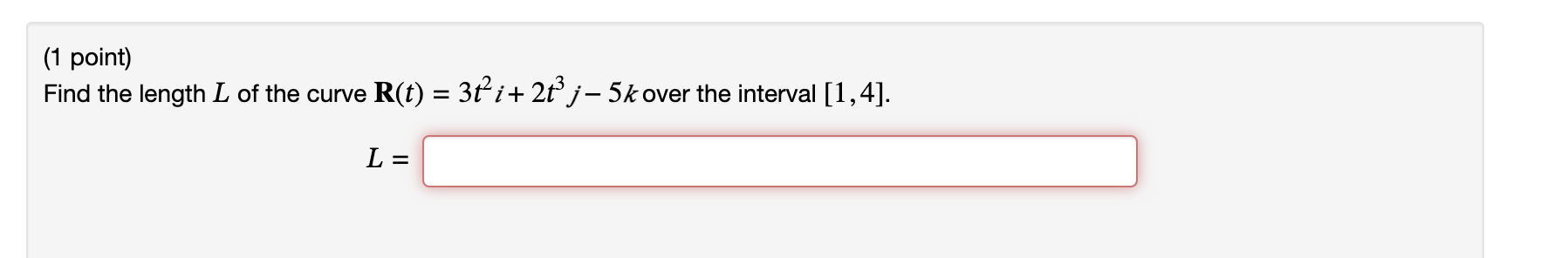 Solved (1 ﻿point)Find the length L ﻿of the curve | Chegg.com