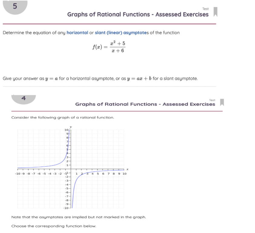 Solved 5 Test Graphs of Rational Functions - Assessed | Chegg.com