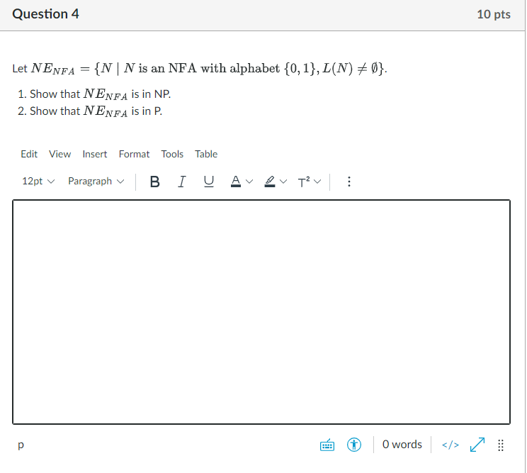 Solved Let NENFA={N∣N is an NFA with alphabet | Chegg.com