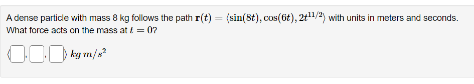 Solved A dense particle with mass 8 kg follows the path | Chegg.com