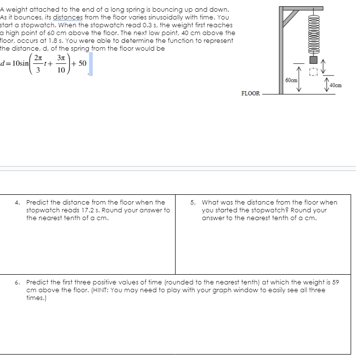 Solved A weight attached to the end of a long spring is | Chegg.com