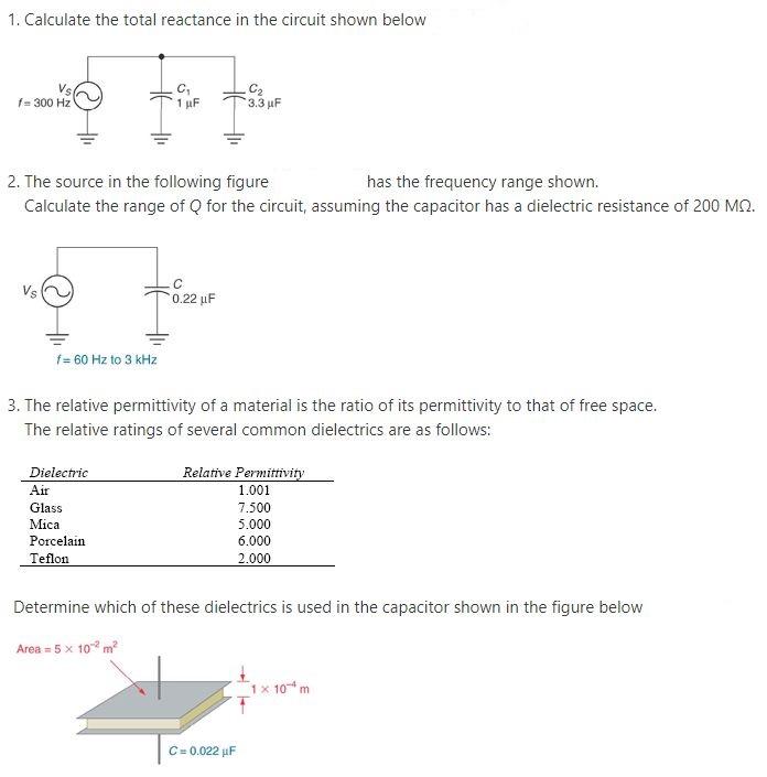 Solved 1. Calculate the total reactance in the circuit shown | Chegg.com