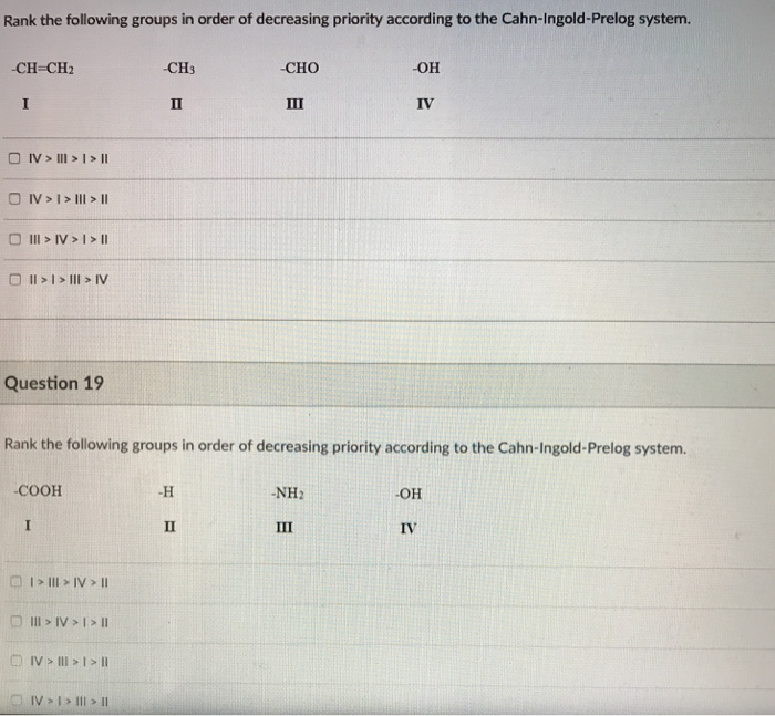 Solved Rank The Following Groups In Order Of Decreasing