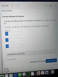 Solved R2 r=(2,−2,4);v1=(2,0,0),v1=(3,3,0),v1=(4,4;4) [)k=1 | Chegg.com