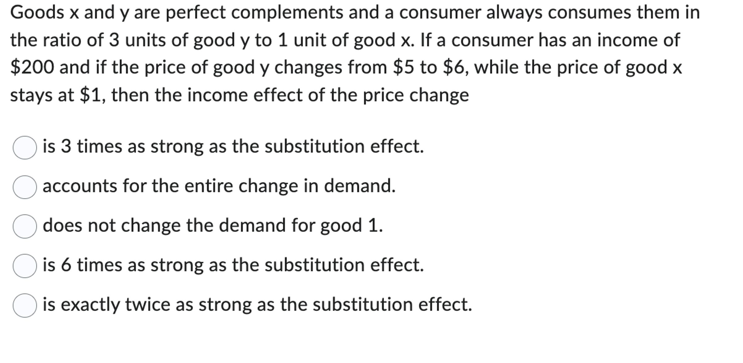 Solved Goods x ﻿and y ﻿are perfect complements and a | Chegg.com