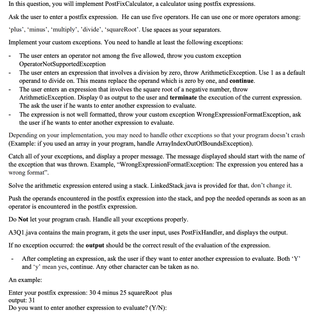 IN JAVA Stack: public interface Stack { boolean | Chegg.com