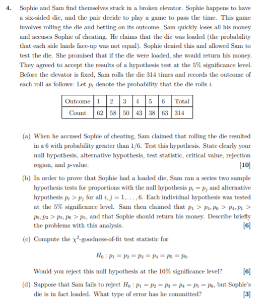 Solved 4. Sophie and Sam find themselves stuck in a broken | Chegg.com ...