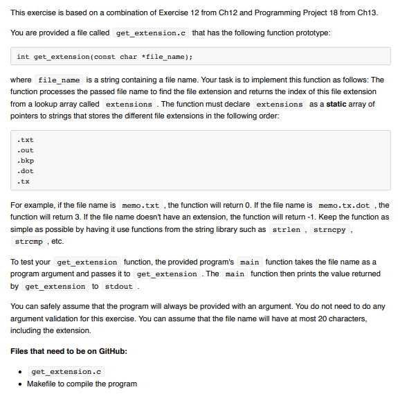 Solved ***This is provided file: get_extension.c #include | Chegg.com