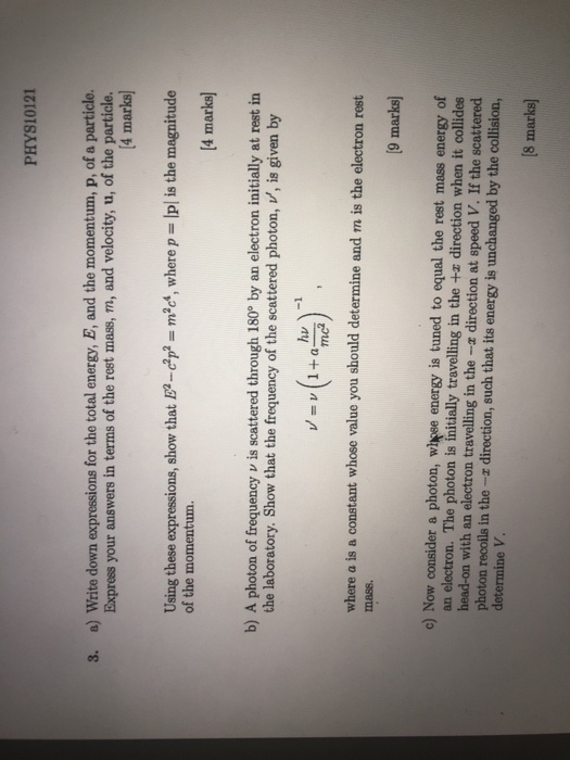 Solved PHYS101 21 . a) Write down expressions for the total | Chegg.com