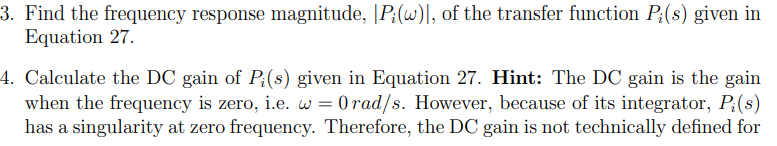 3. Find the frequency response magnitude, ∣Pi(ω)∣, of | Chegg.com