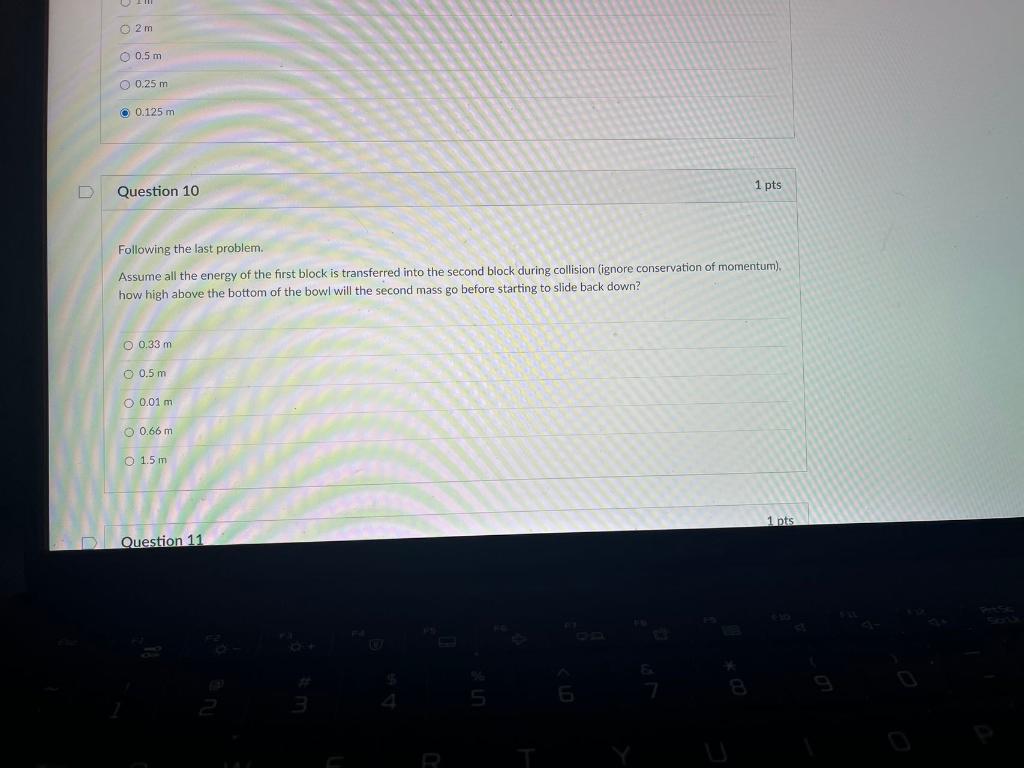Solved A block of mass m=1 kg is released from rest at the | Chegg.com