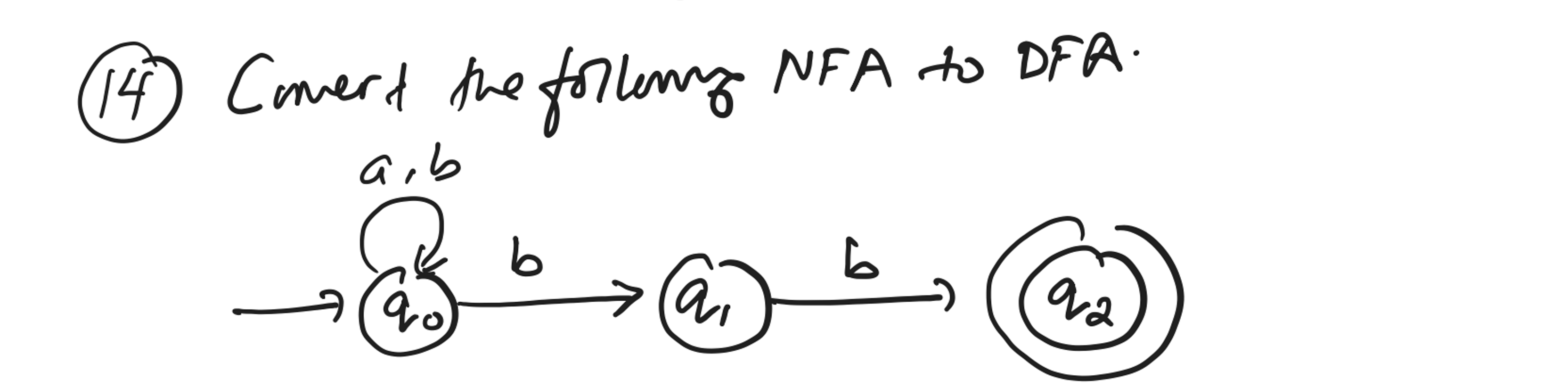 Solved (14) ﻿Convert the following NFA to DFA. | Chegg.com