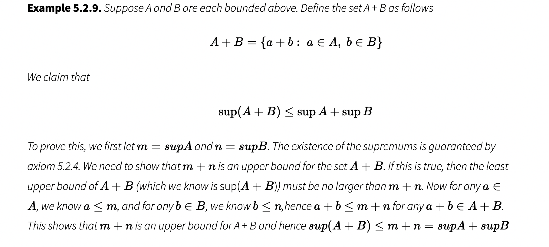 Solved Example 5.2.9. Suppose A and B are each bounded | Chegg.com