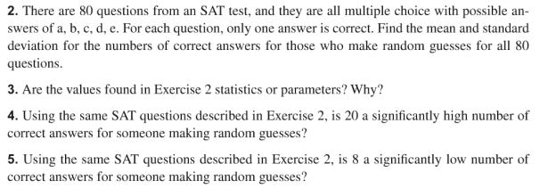 Solved 2. There are 80 questions from an SAT test, and they | Chegg.com