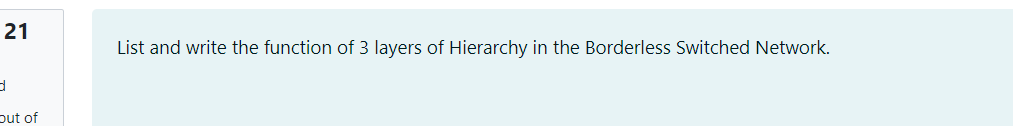 Solved 21 List and write the function of 3 layers of | Chegg.com