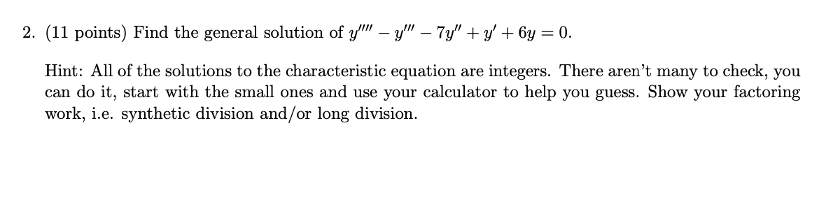 Solved 2 11 Points Find The General Solution Of Y Y