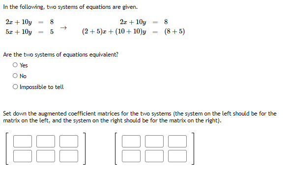 Solved In the following, two systems of equations are given. | Chegg.com