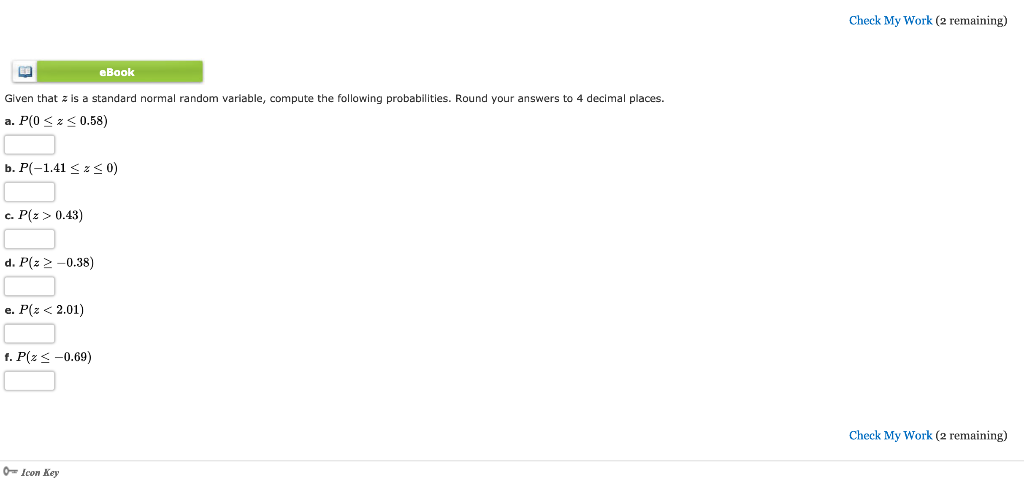 Solved Check My Work (2 remaining) eBook Given that z is a | Chegg.com