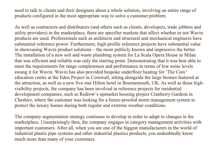 Solved Wavin Group (www.wavin.com) provides plastic pipe | Chegg.com