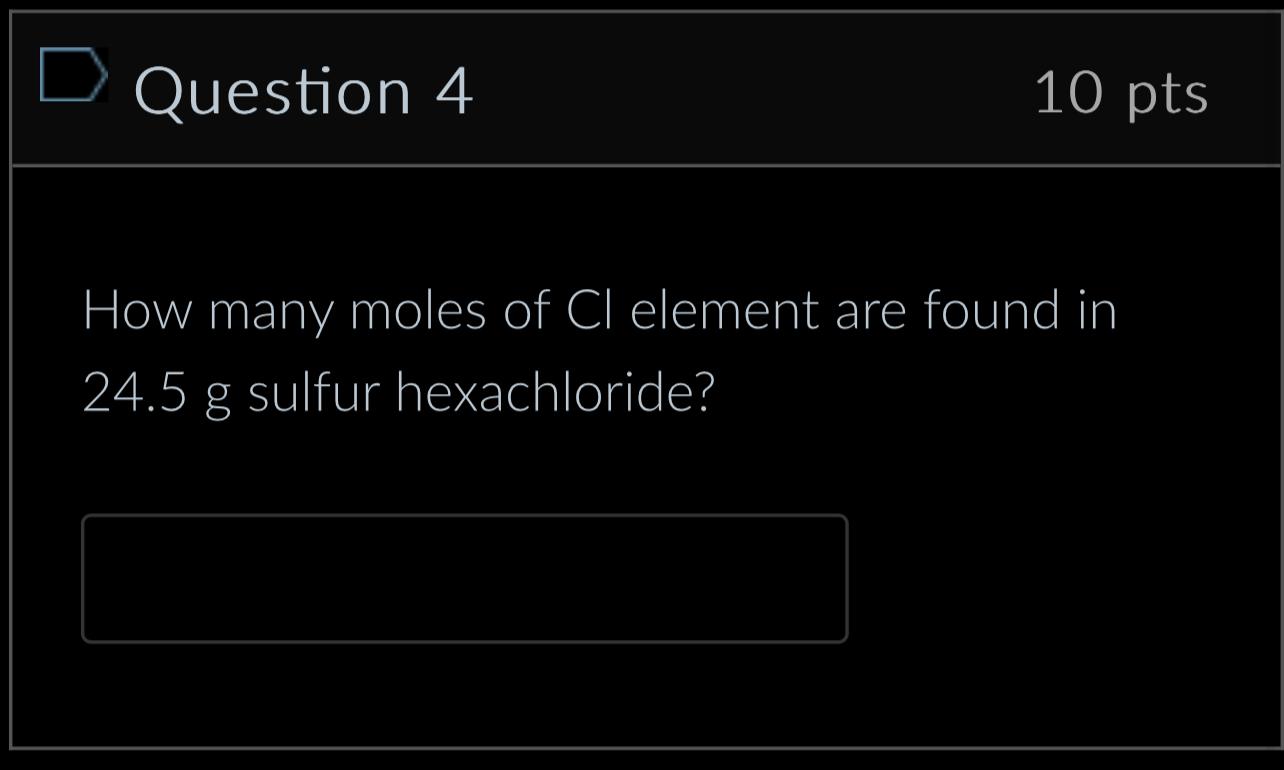Solved Question 4 How many moles of Cl element are found in | Chegg.com