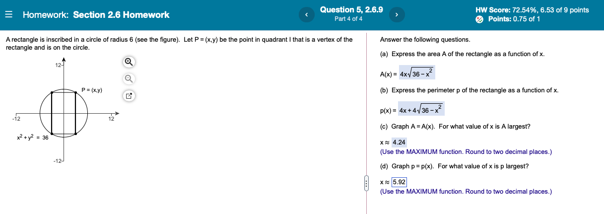 Solved Homework Section 2 6 Homework Question 5 2 6 9
