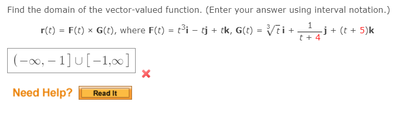 Solved Find the domain of the vector-valued function. (Enter | Chegg.com