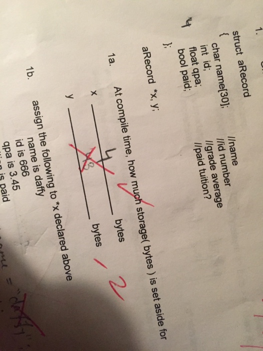 Solved struct aRecord lIname char name[30]; int id float | Chegg.com