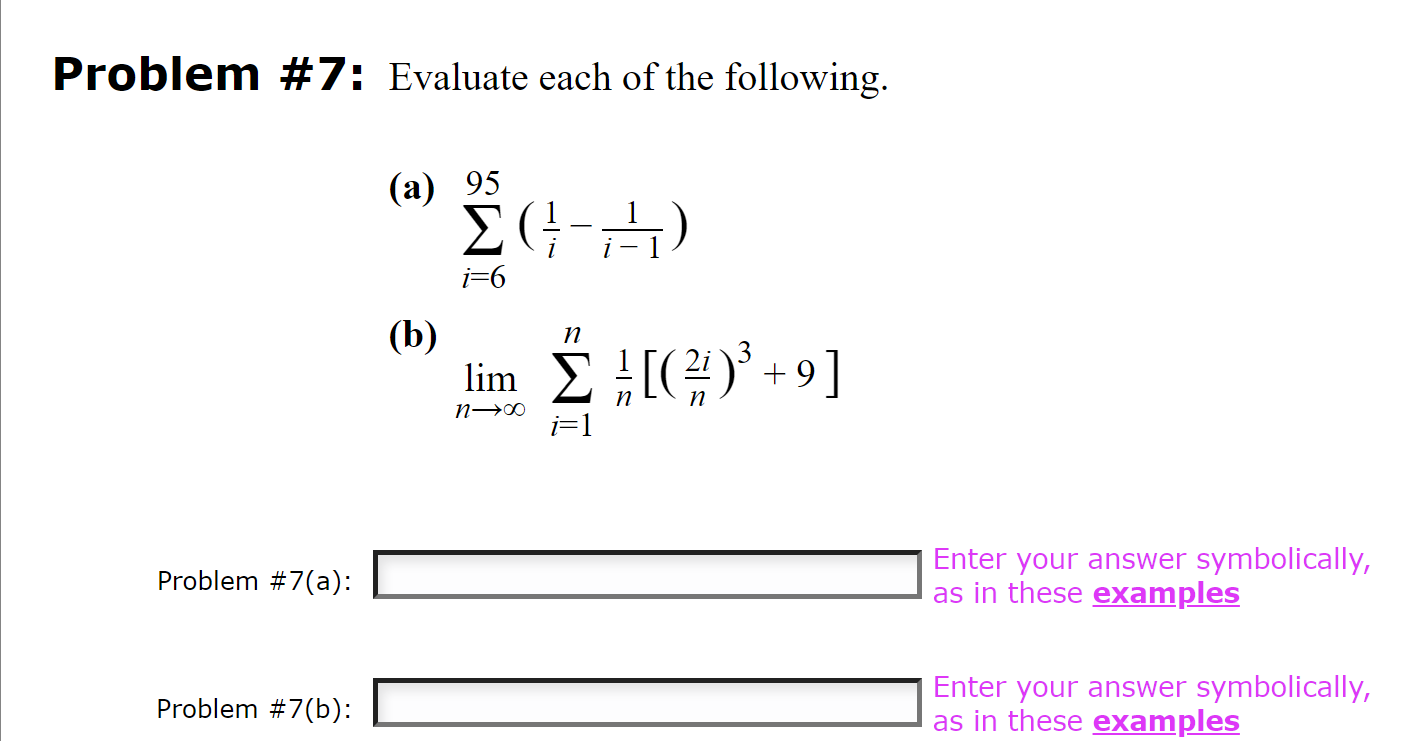 Problem # 7: Evaluate each of the | Chegg.com | Chegg.com Problem # 7: Evaluate each of the | Chegg.com | Chegg.com