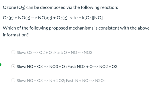 Solved Ozone (O3) can be decomposed via the following | Chegg.com