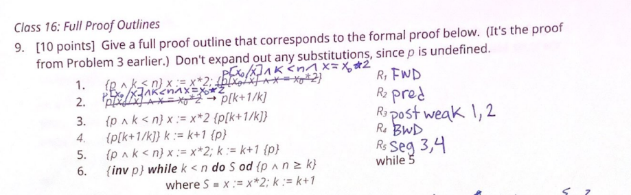 Give the full prove outline, the filled in solution | Chegg.com