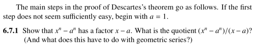 Solved The main steps in the proof of Descartes's theorem go | Chegg.com