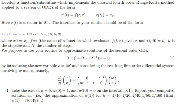 Develop a function/subroutine which implements the | Chegg.com