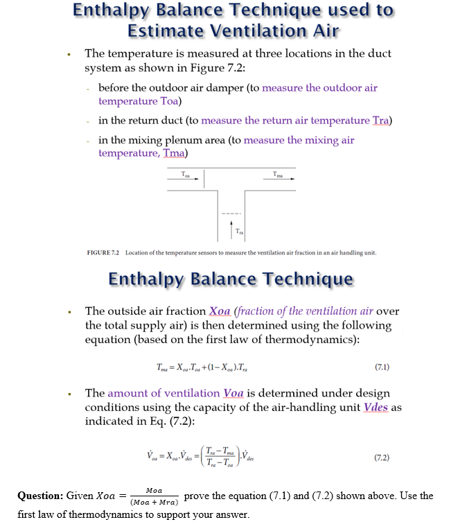 Solved Enthalpy Balance Technique used to Estimate | Chegg.com