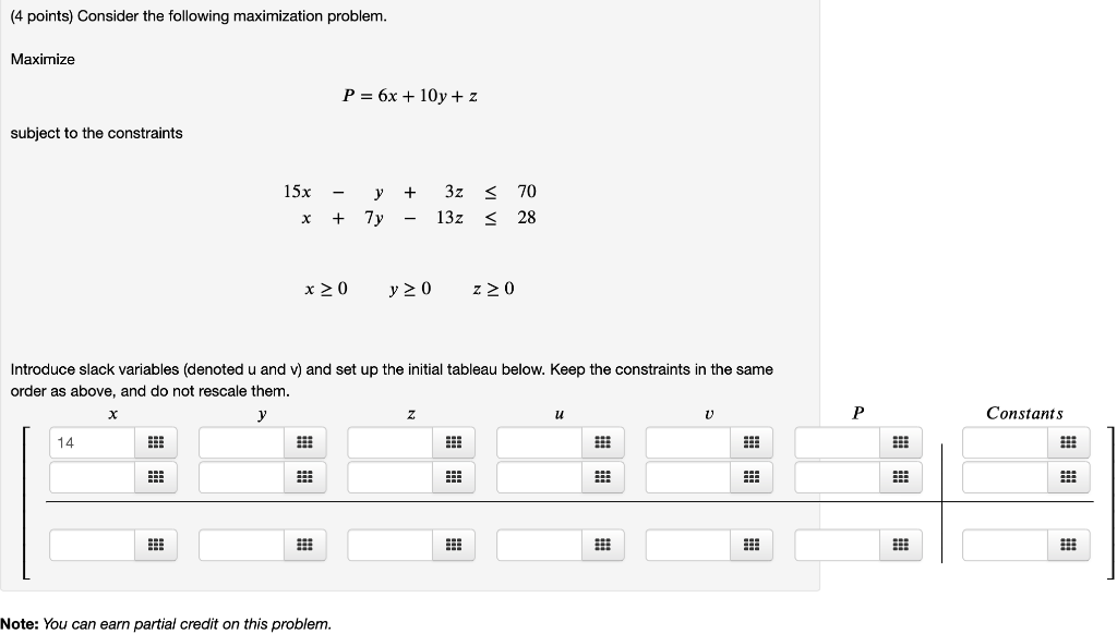 Solved (4 points) Consider the following maximization | Chegg.com