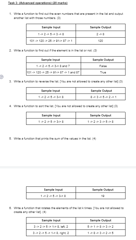 Solved Task 3: (Advanced operations) (20 marks) 1. Write a | Chegg.com