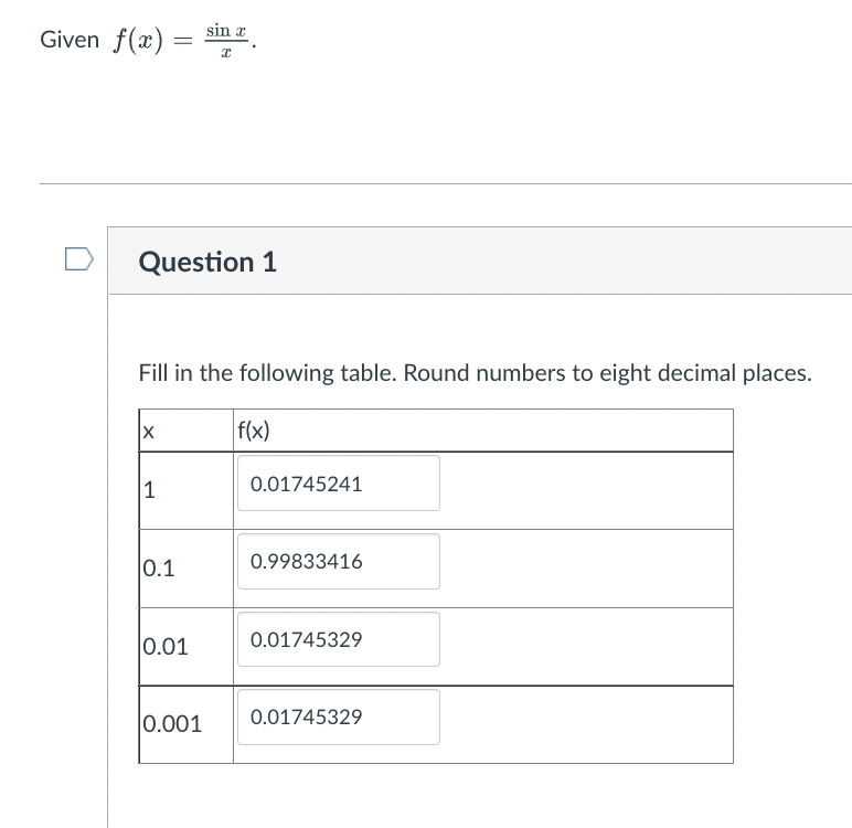 Solved FINDING LIMIT NUMERICALLY please help me understand | Chegg.com