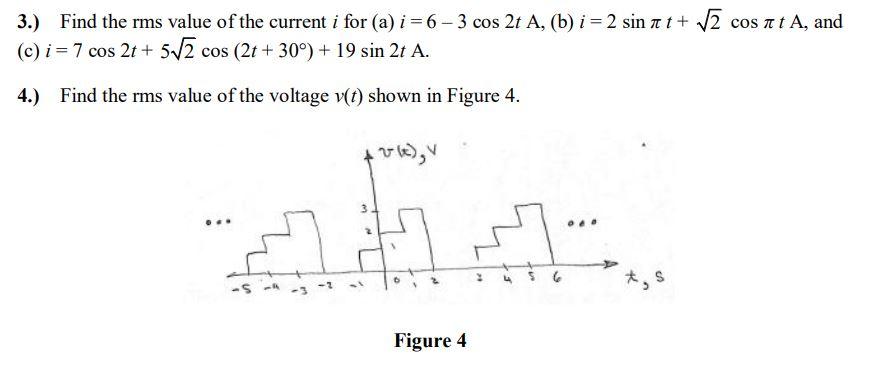 Solved 3.) Find the rms value of the current i for (a) | Chegg.com