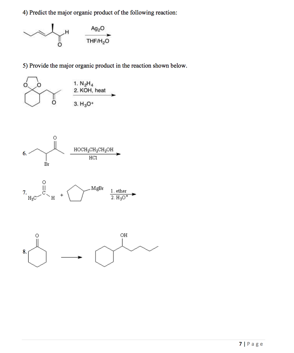 Solved 4) Predict the major organic product of the following | Chegg.com