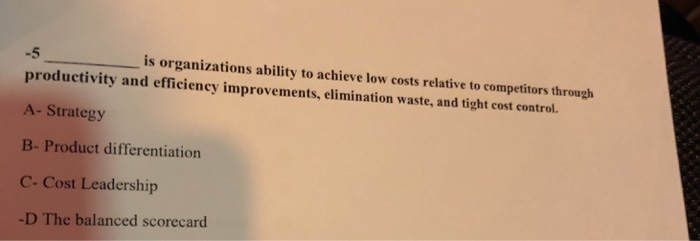 Solved A- Financial B- Customer C- Internal business process | Chegg.com
