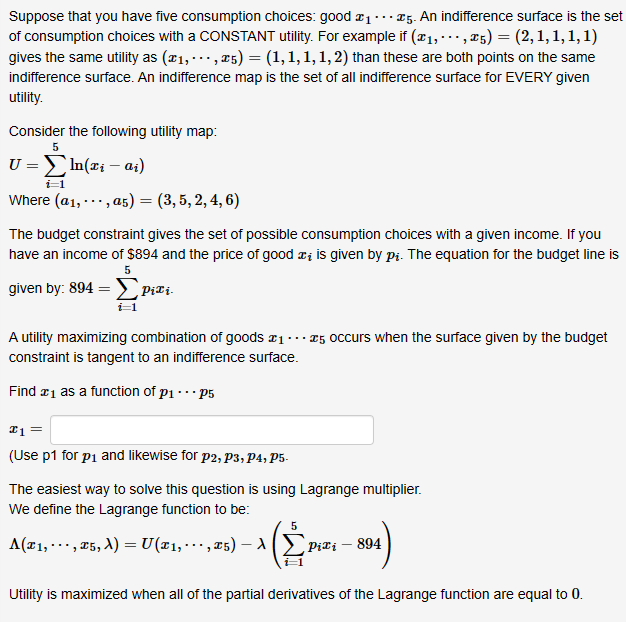 Solved Suppose that you have five consumption choices: good | Chegg.com